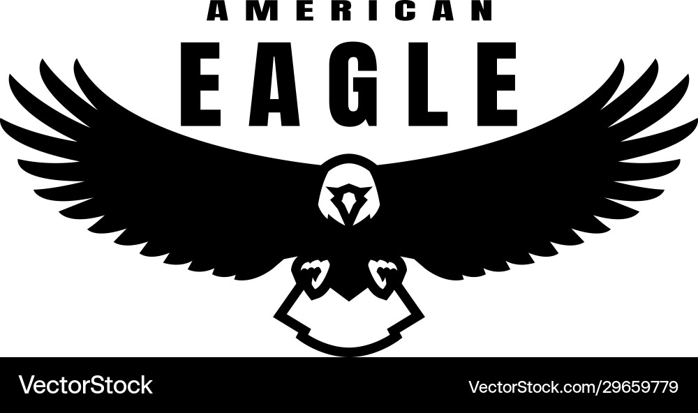 American eagle flying bird logo symbol Royalty Free Vector