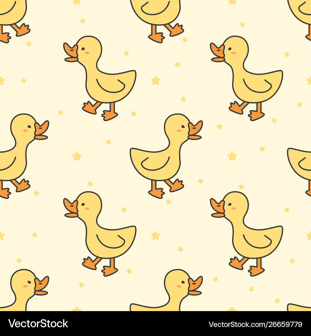 Cute duck seamless pattern background Royalty Free Vector
