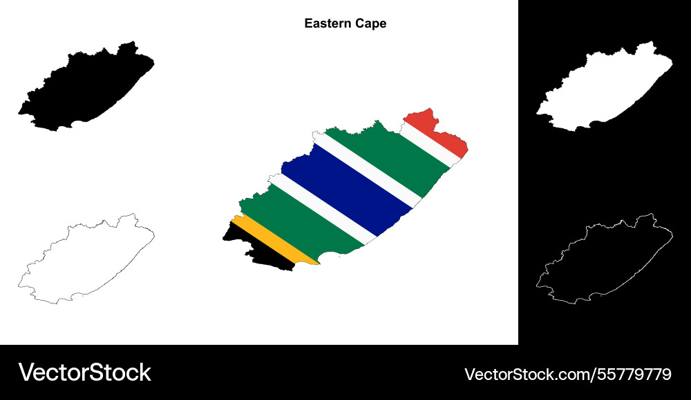 Eastern cape outline map Royalty Free Vector Image