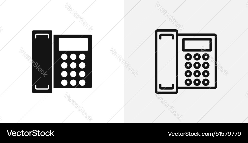 Office phone icon icon set Royalty Free Vector Image