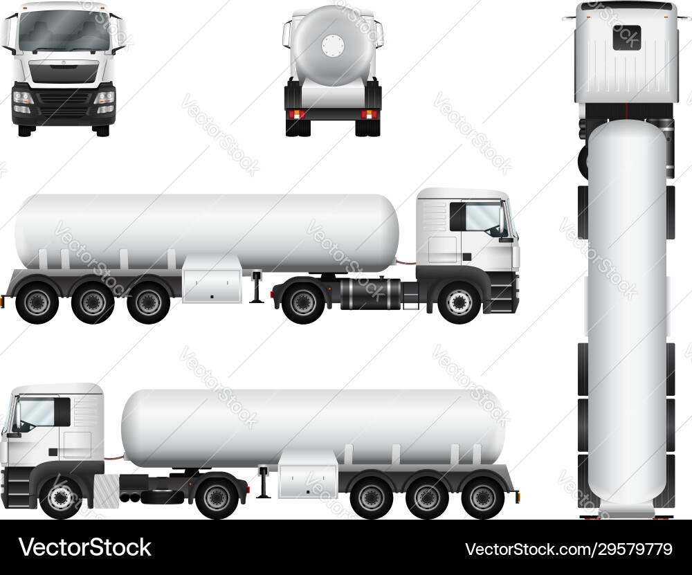 Tanker truck on white Royalty Free Vector Image