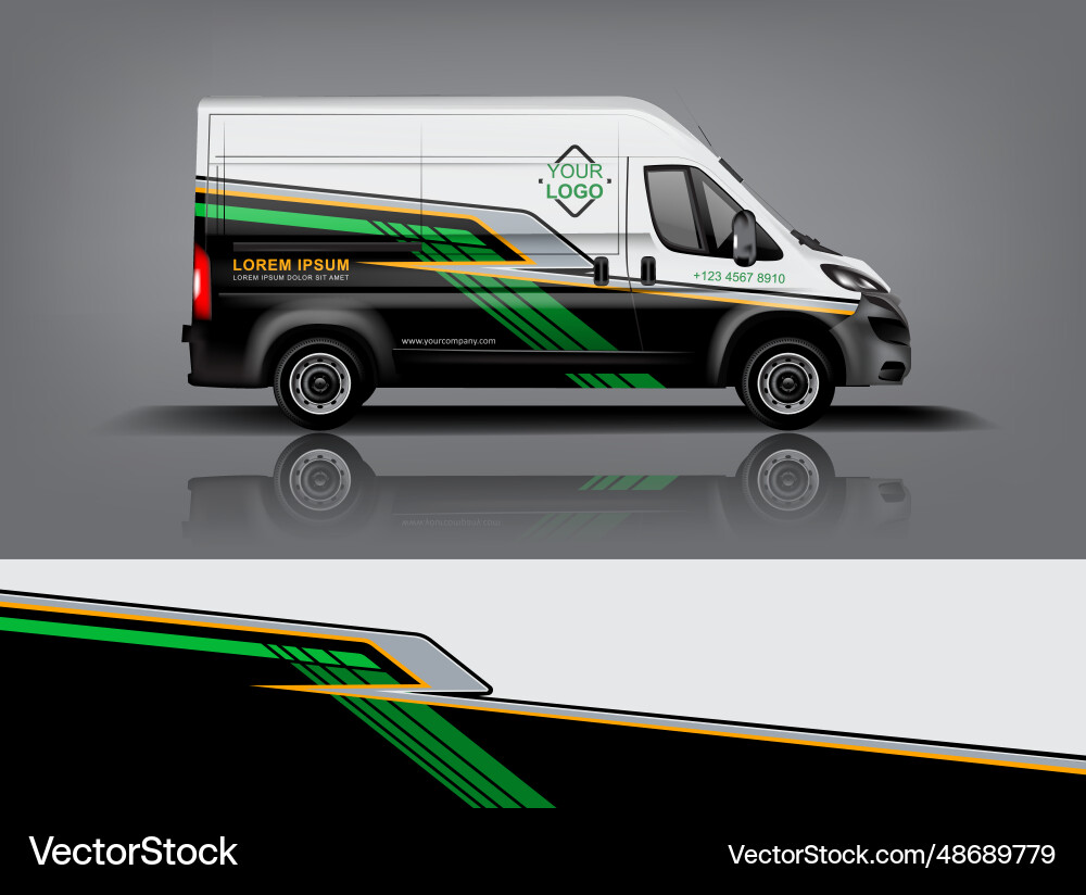 Van wrap design sticker and decal Royalty Free Vector Image