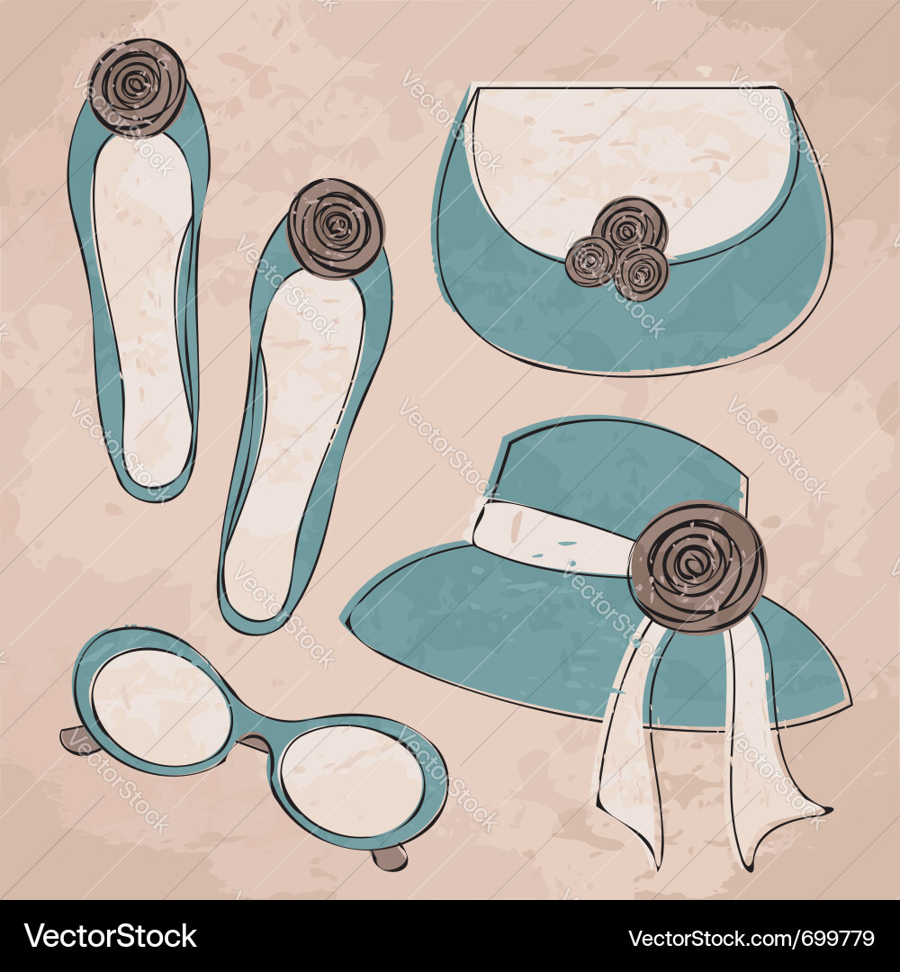 Vintage fashion set Royalty Free Vector Image - VectorStock