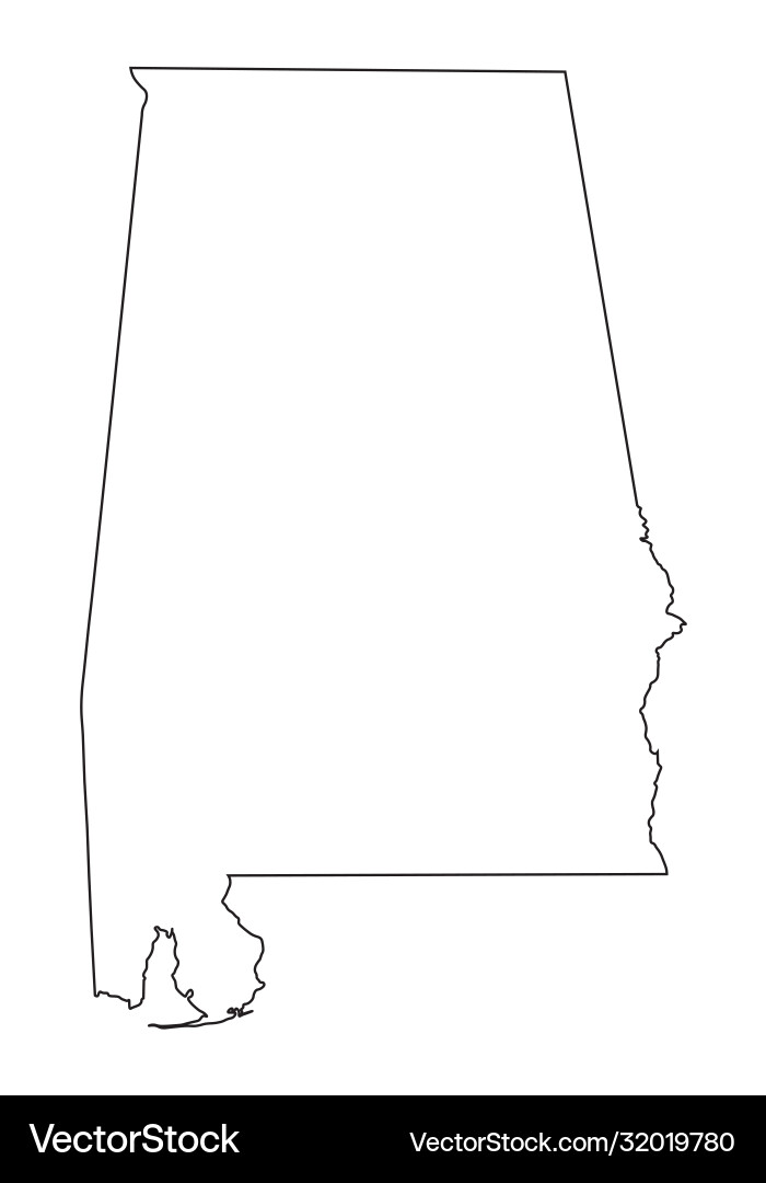 Alabama State Border Map Royalty Free Vector Image