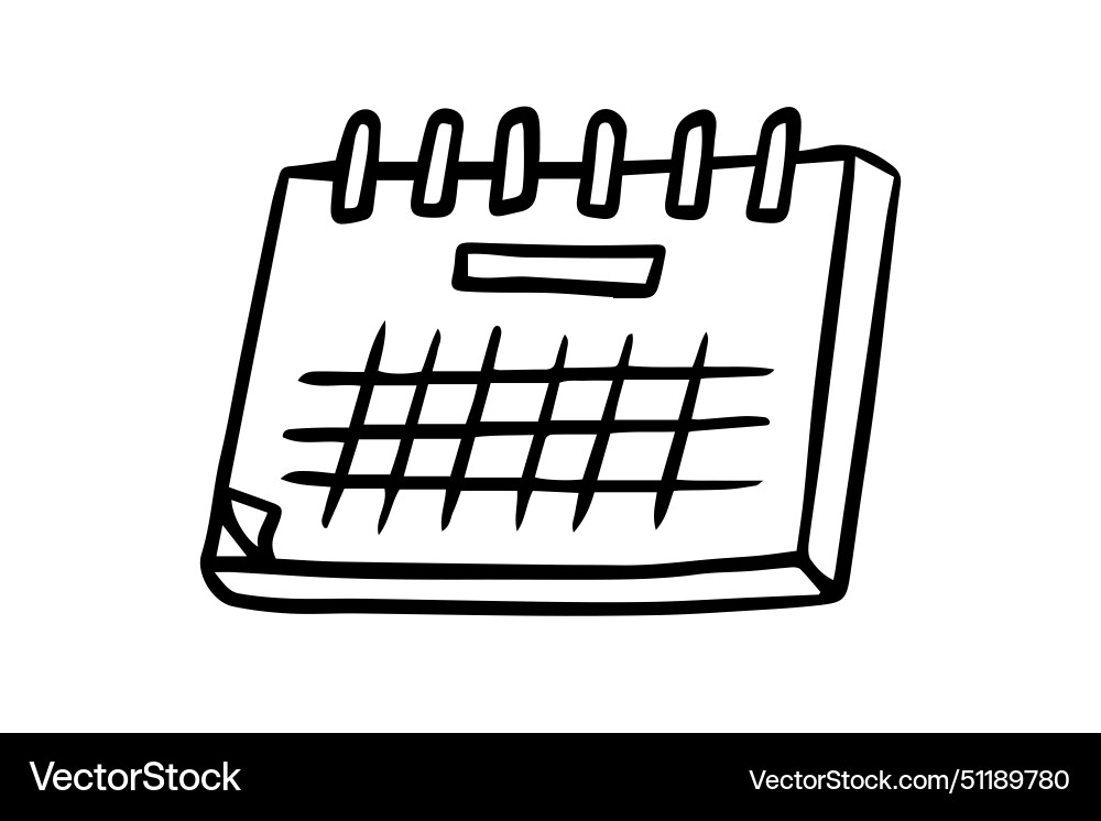 Calendar doodle schedule hand drawn sketch style Vector Image