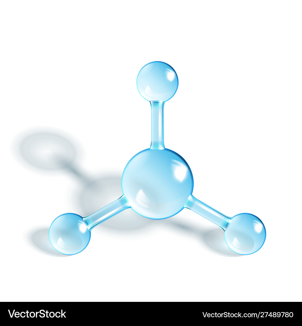 Chemical ammonia molecule glossy model Royalty Free Vector
