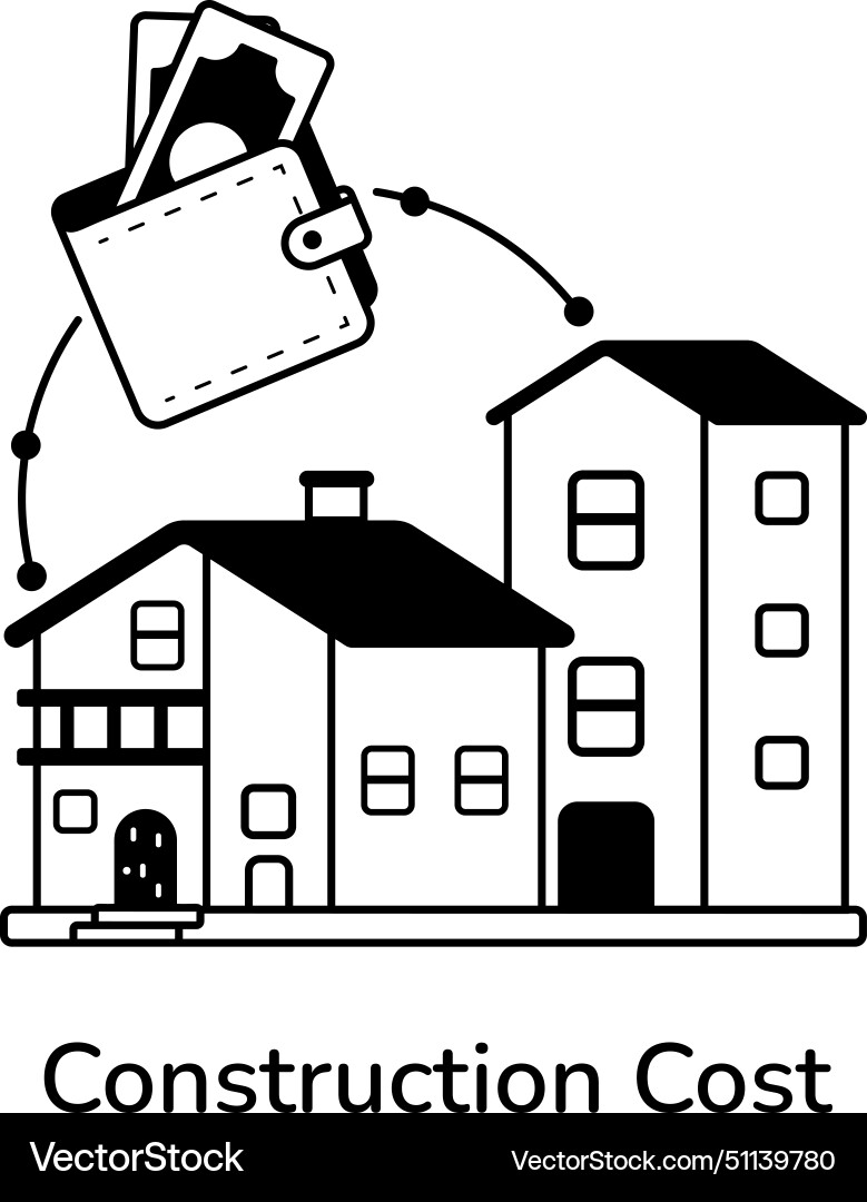 Construction cost Royalty Free Vector Image - VectorStock