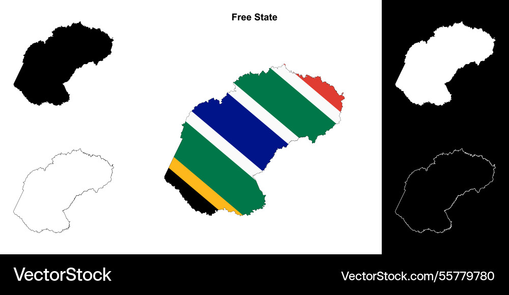 Free state outline map Royalty Free Vector Image