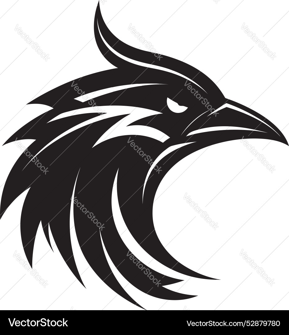 Graceful crow iconic mark raven silhouette Vector Image