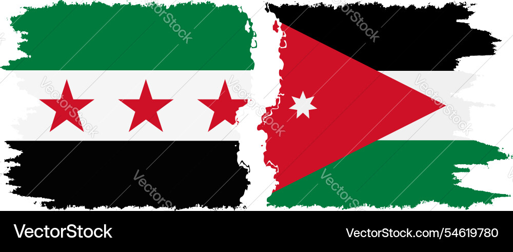 Jordan and syrian revolution grunge flags Vector Image