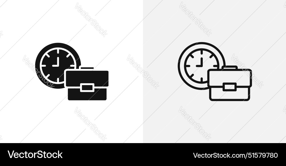 Office time icon set Royalty Free Vector Image