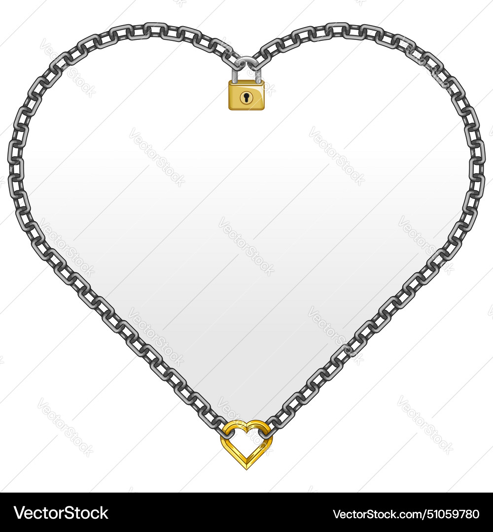 Padlock with heart-shaped chains Royalty Free Vector Image
