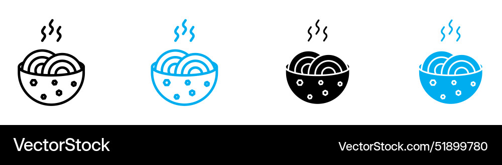 Pasta icon set featuring various shapes Royalty Free Vector