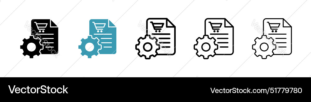 Procurement icon set black filled and outlined Vector Image