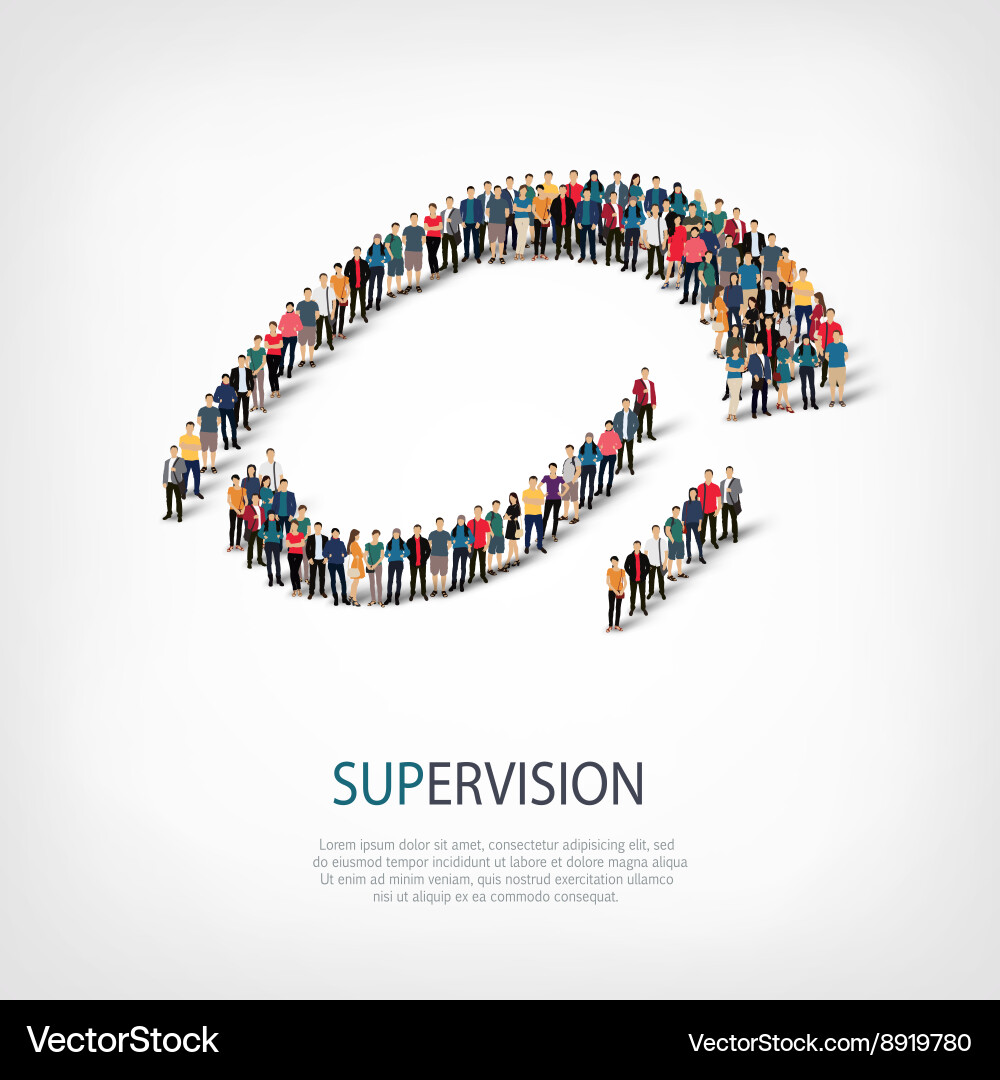 Supervision people sign 3d Royalty Free Vector Image
