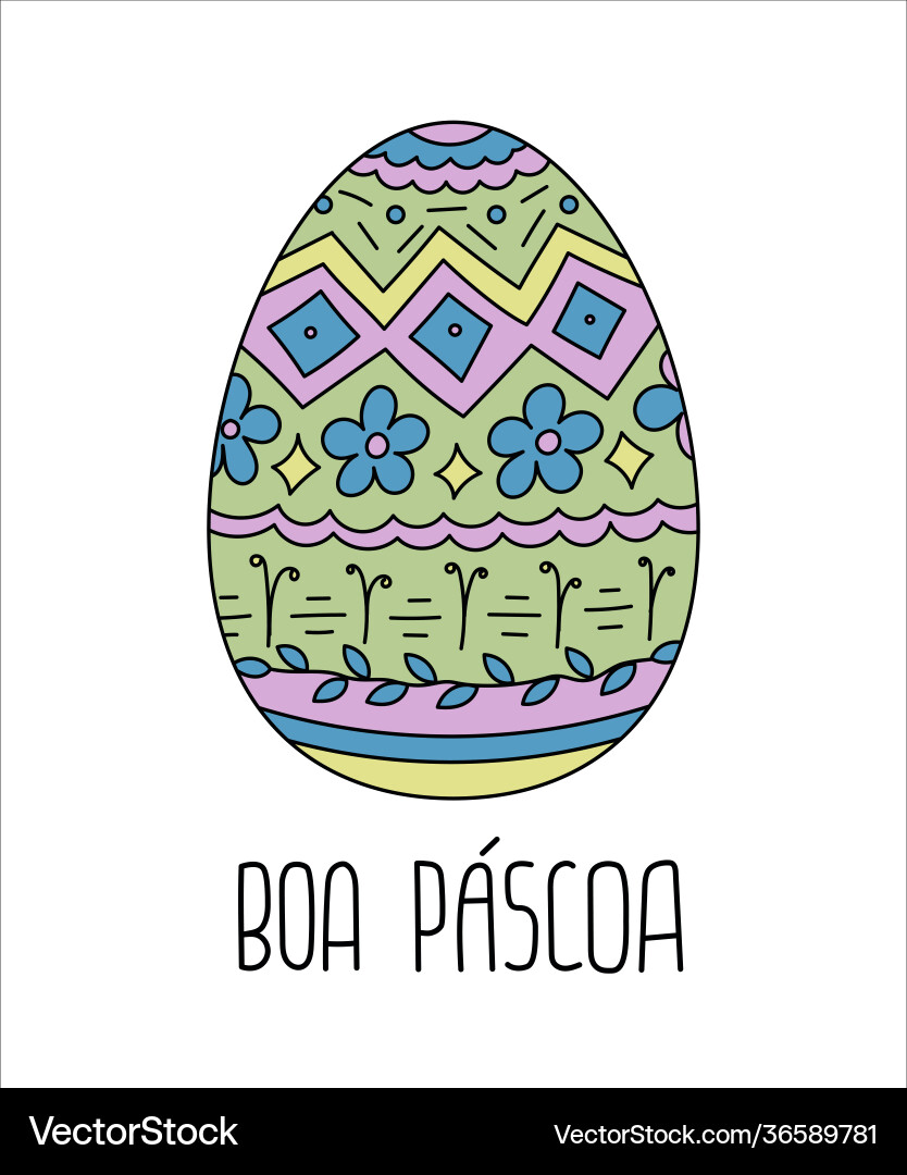Boa pascoa - happy easter words in portuguese Vector Image