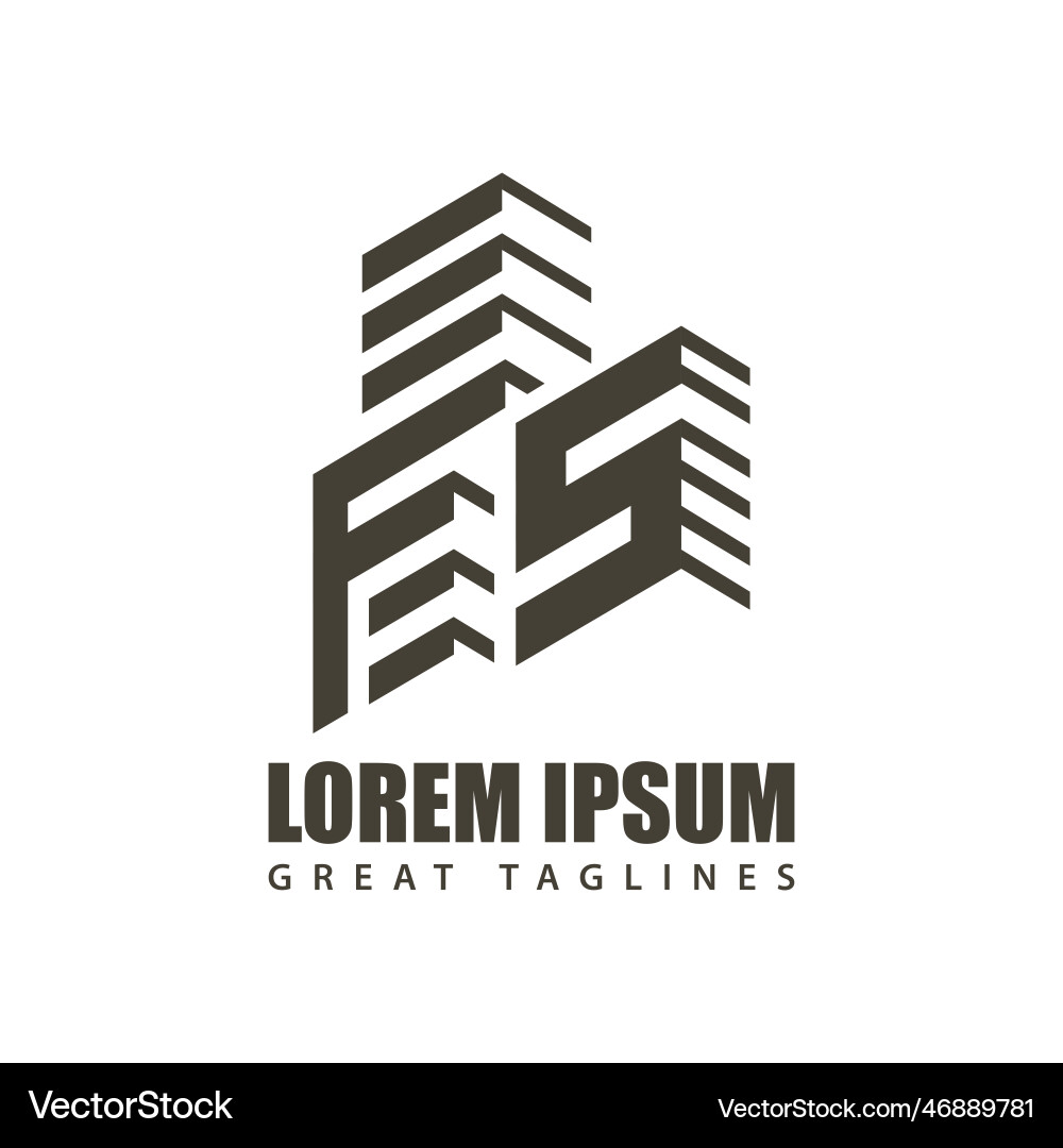 Creative design fs building house logo Royalty Free Vector