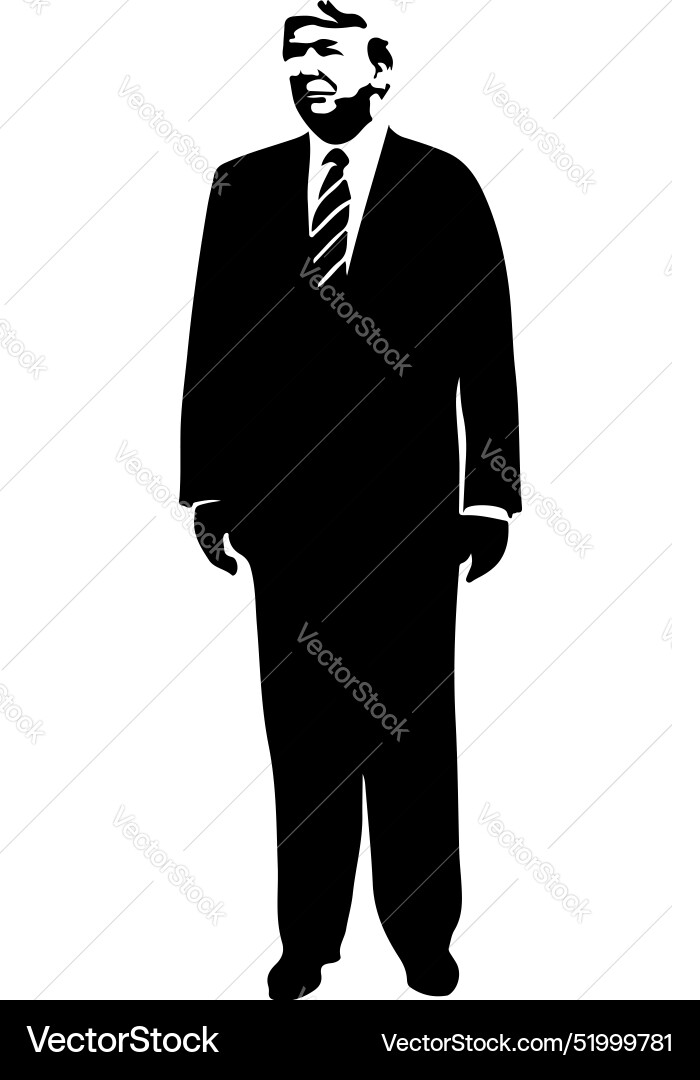 Donald trump silhouette Royalty Free Vector Image