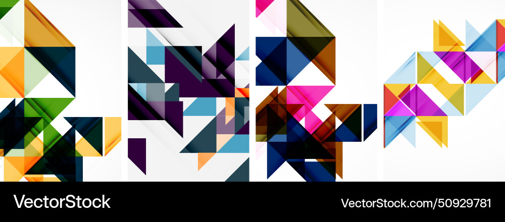 Set of abstract random triangle composition Vector Image