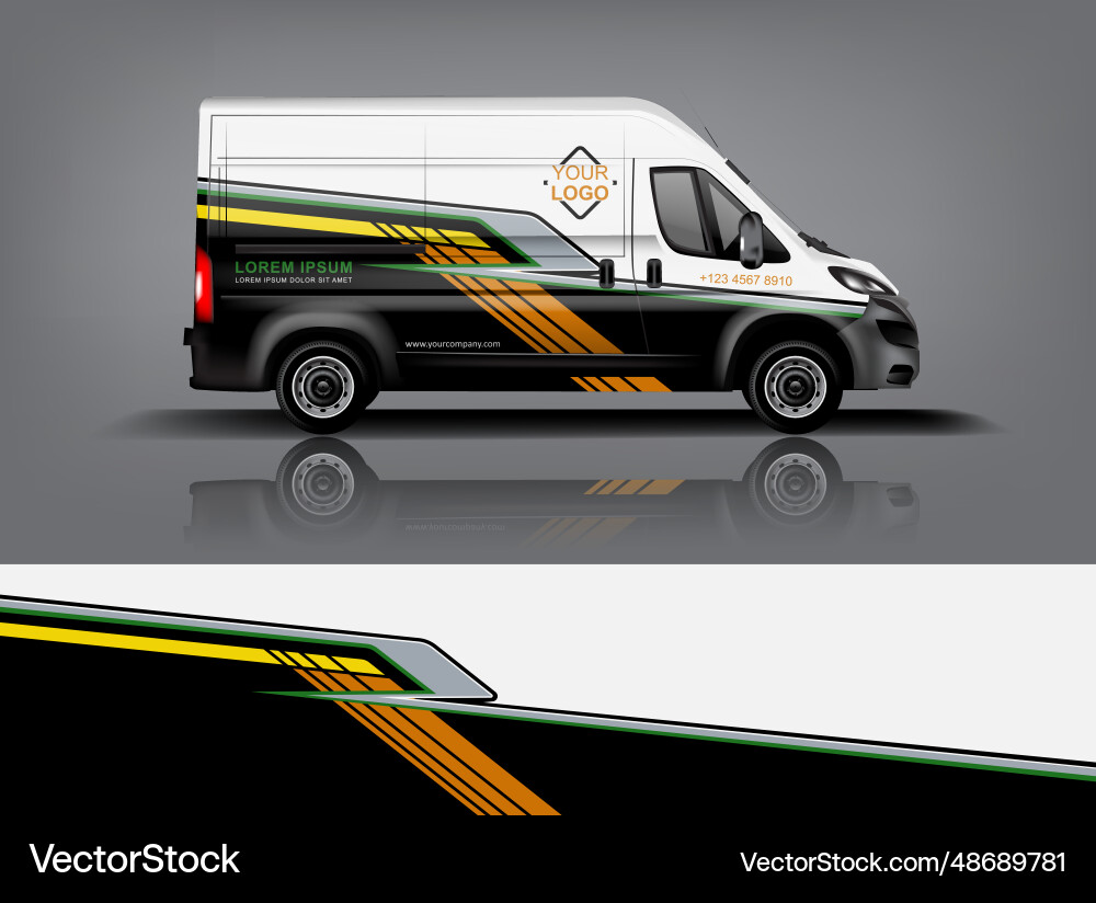 Van wrap design sticker and decal Royalty Free Vector Image