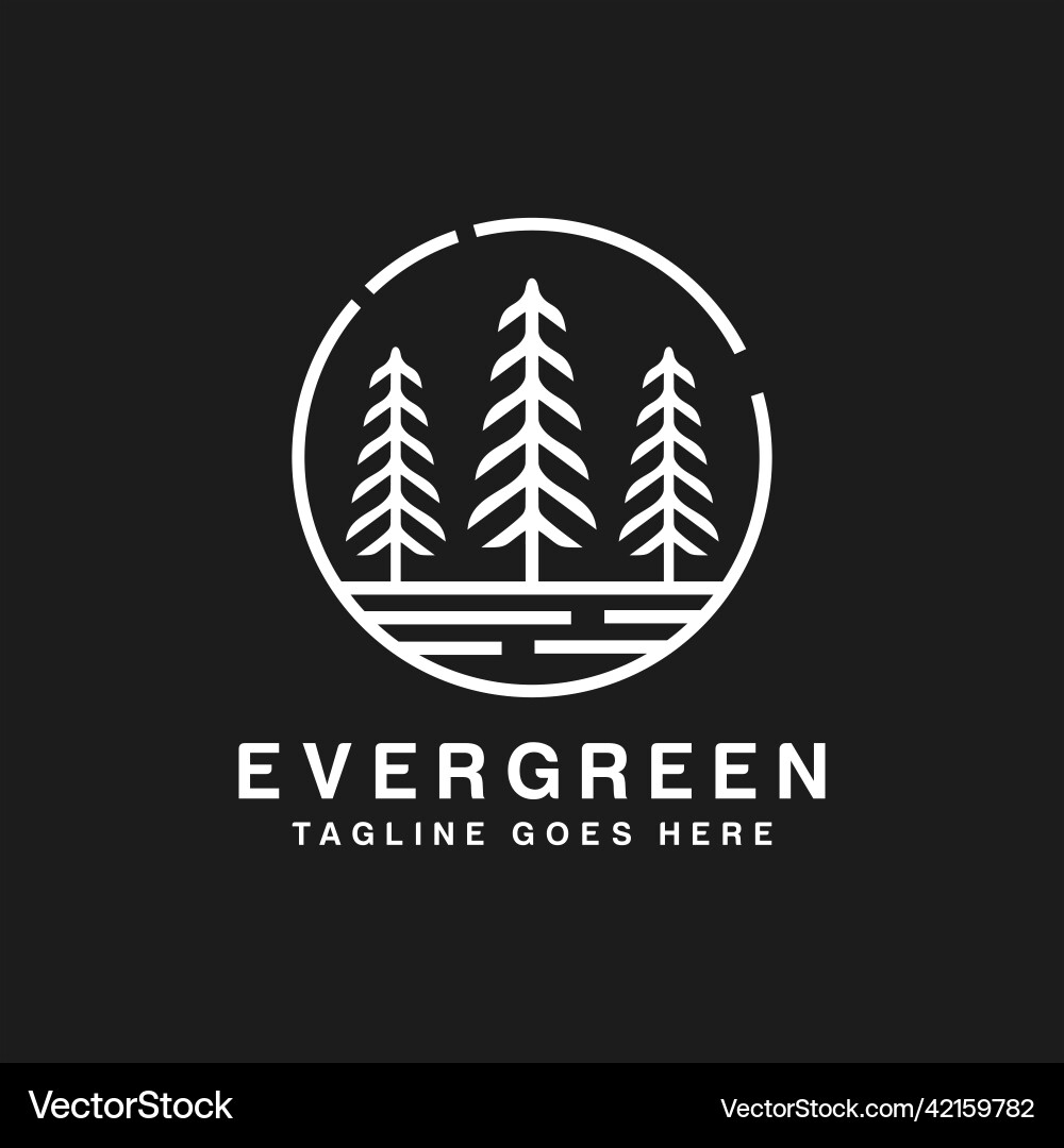 Evergreen logo design template Royalty Free Vector Image