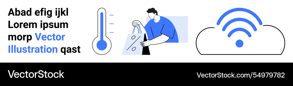 Person using a tablet thermometer icon cloud data Vector Image