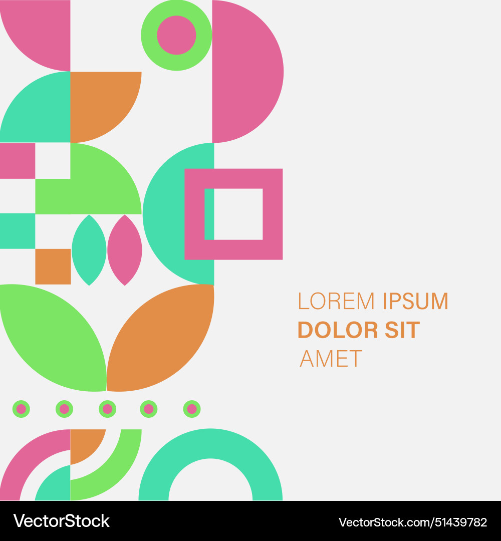 Square banner abstract flat colorful mosaic Vector Image