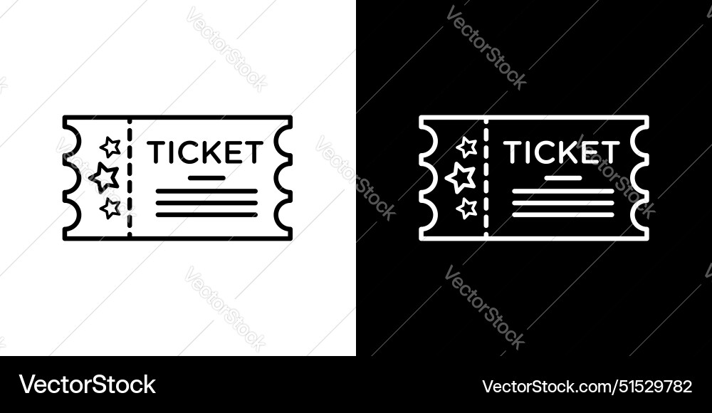 Ticket icon set movie cinema tickets symbol Vector Image