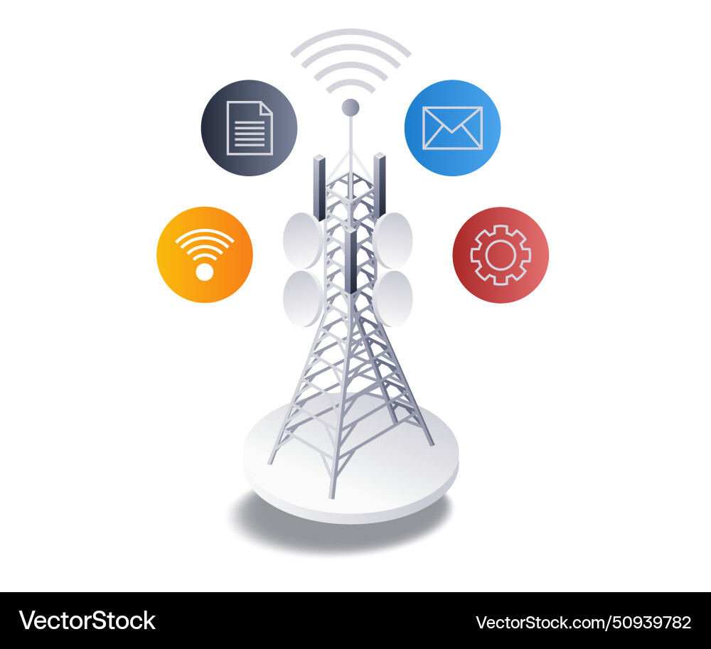 Tower internet provider information technology Vector Image
