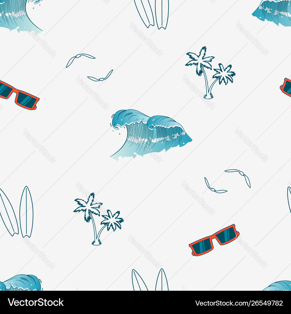 Tropical Wave Pattern Royalty Free Vector Image