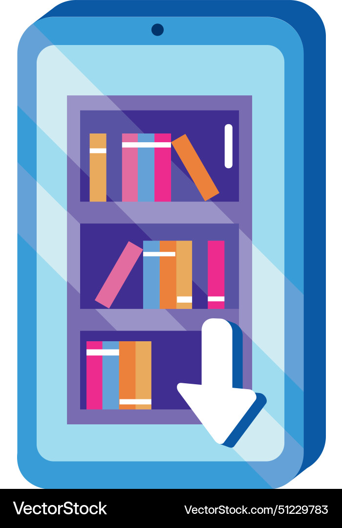 Ebook library digital Royalty Free Vector Image