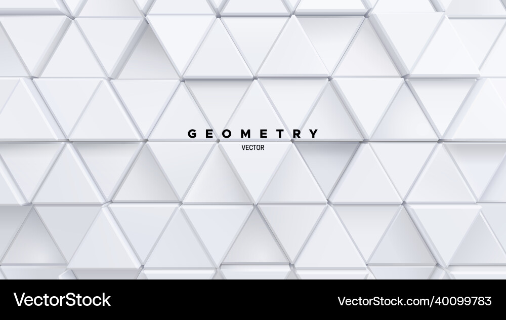Geometric background of white triangle shapes Vector Image
