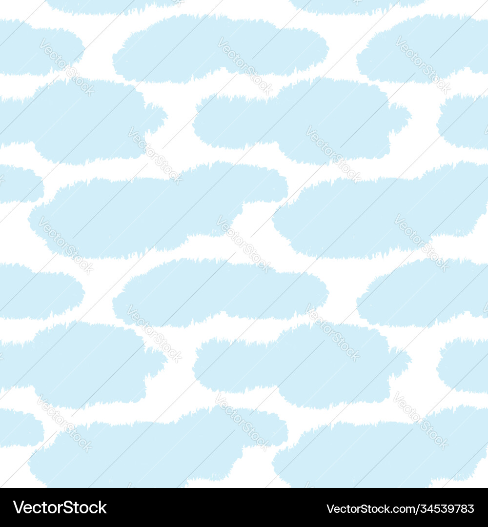 Sky blue brush stroke fur seamless pattern Vector Image