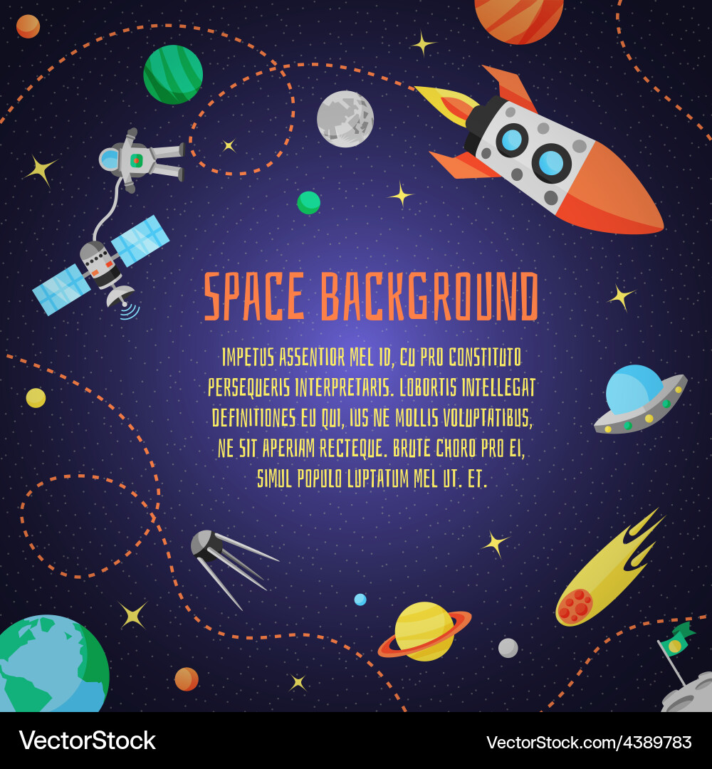Space cartoon background Royalty Free Vector Image