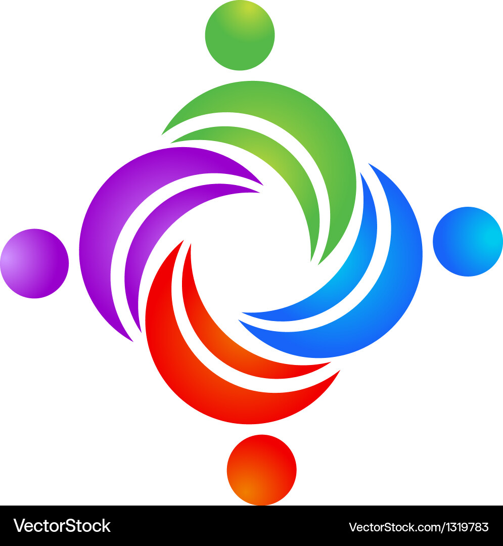Teamwork leader logo Royalty Free Vector Image