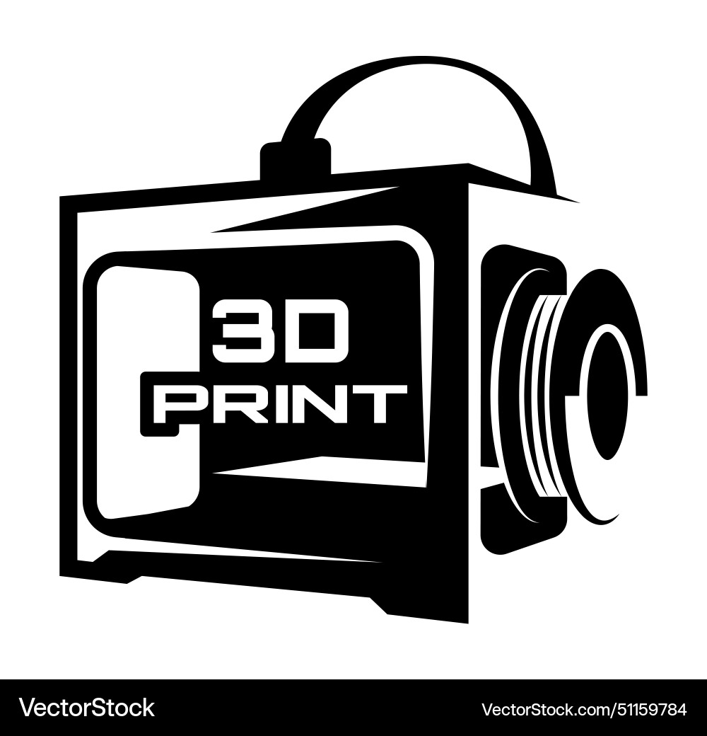 3d printer with spool template for design Vector Image