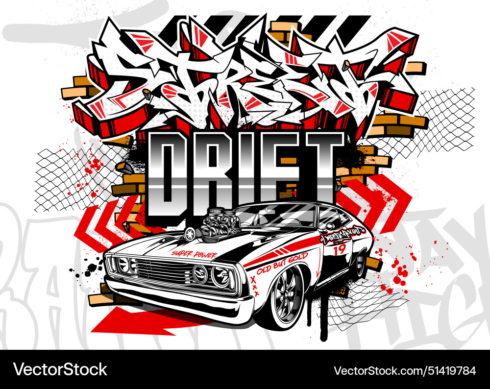Graffiti car Royalty Free Vector Image - VectorStock