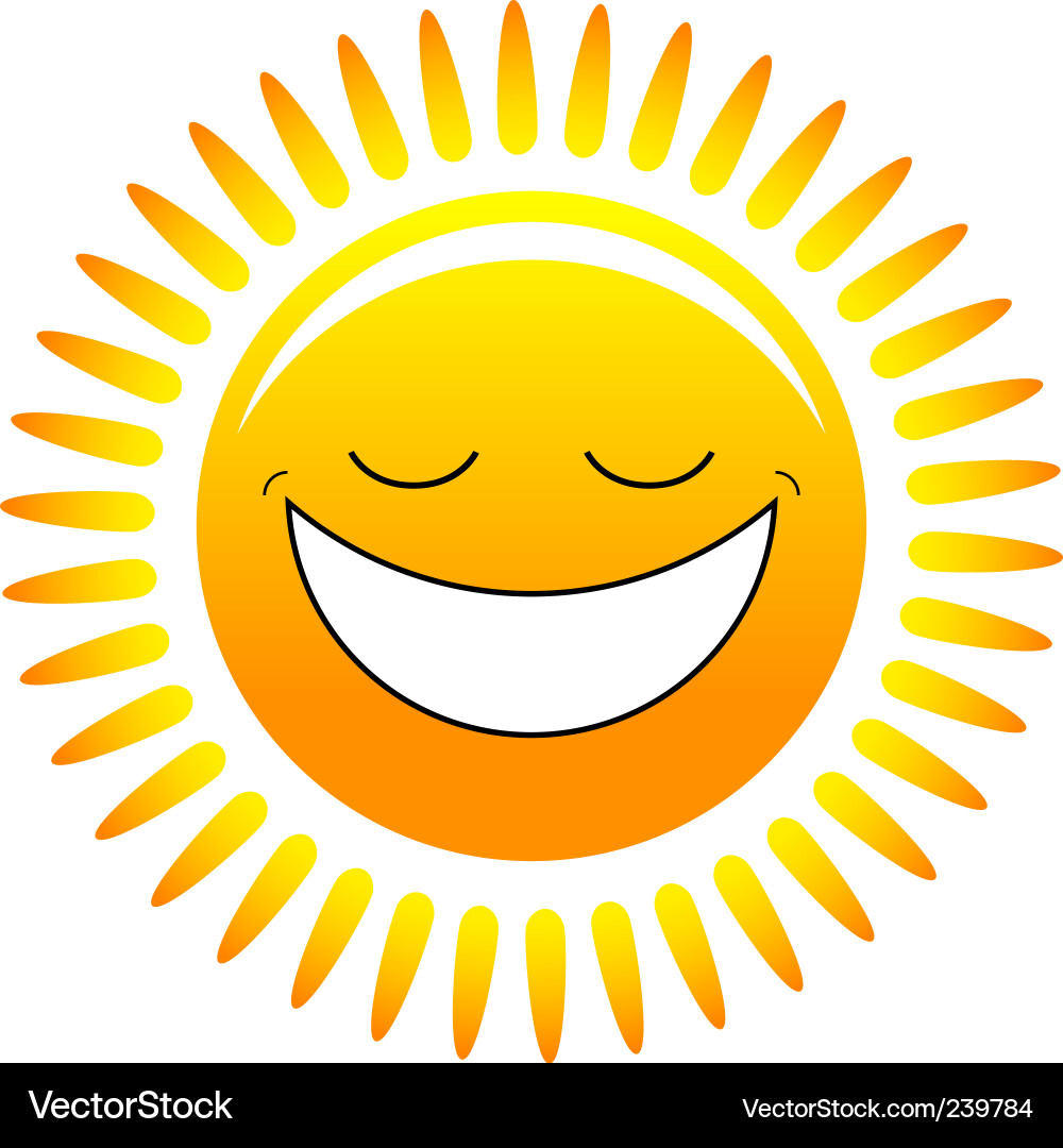 Happy sun Royalty Free Vector Image - VectorStock