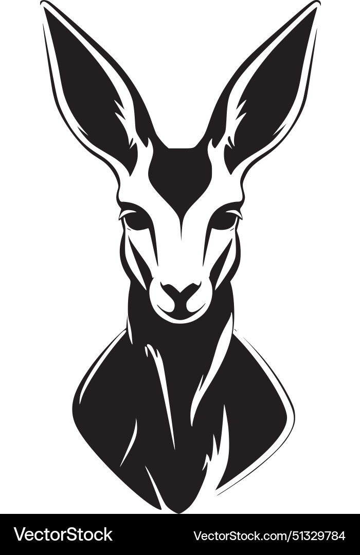 Kangaroo - black and white isolated icon Vector Image