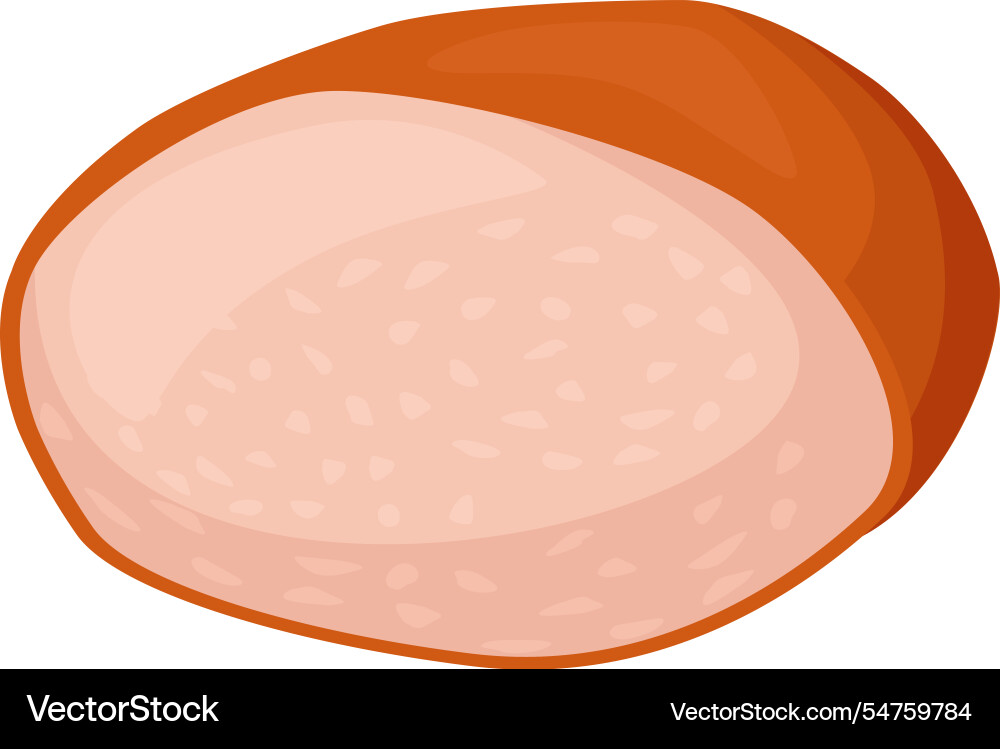 Large juicy slice of cooked ham resting Royalty Free Vector