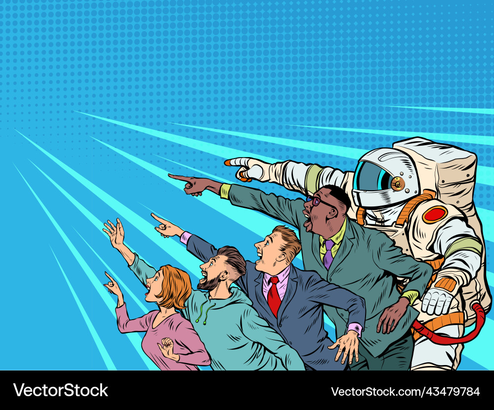 People point with their hand template advertising Vector Image