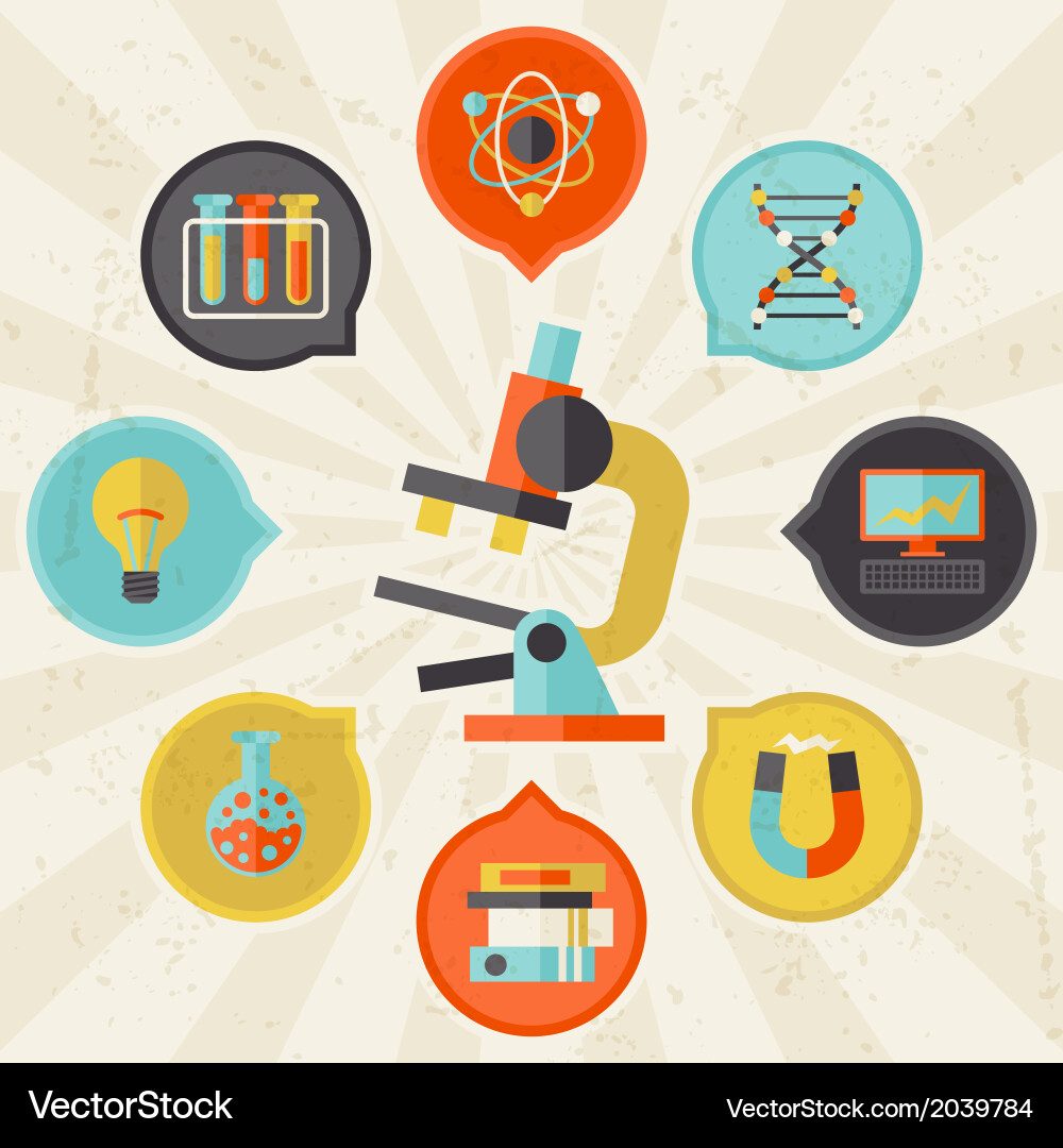 Science concept info graphic in flat design style Vector Image