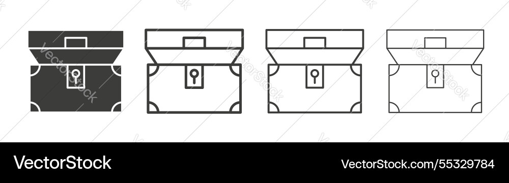 Treasure chest icons set graphic designs Vector Image