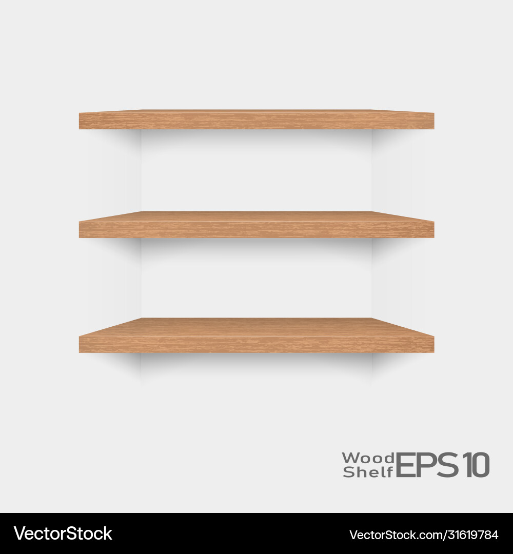 Wooden shelf Royalty Free Vector Image - VectorStock