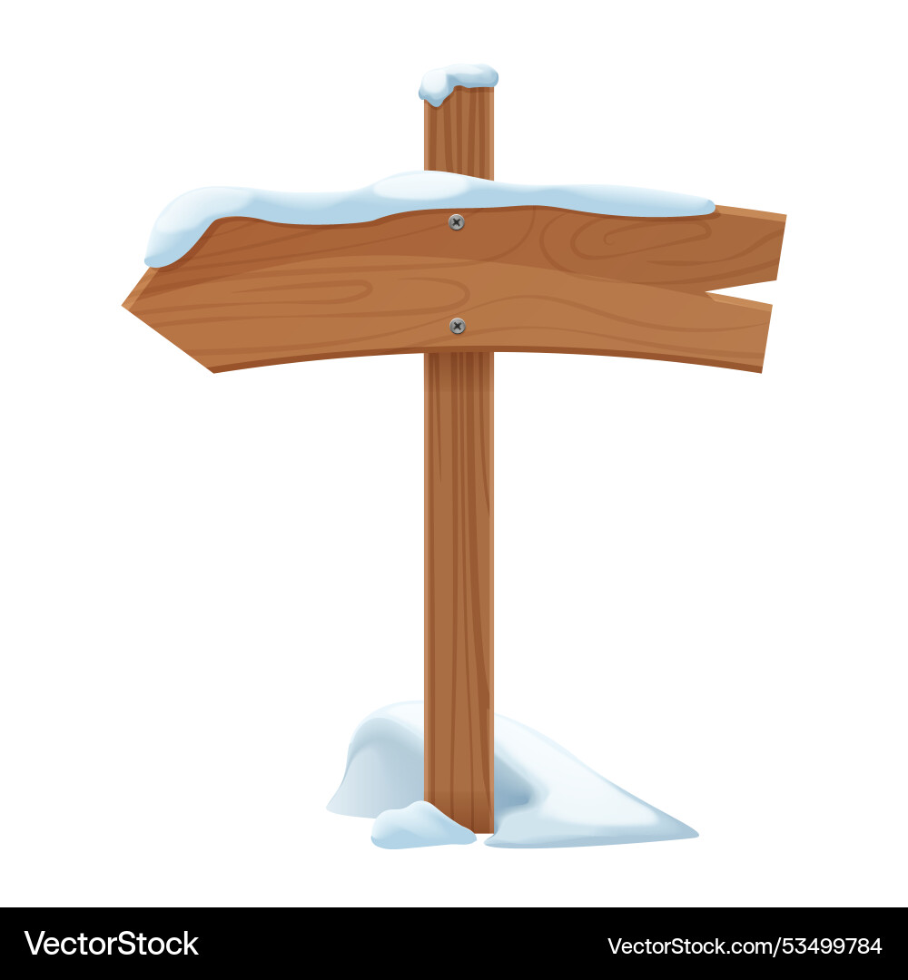Wooden signs with snow Royalty Free Vector Image
