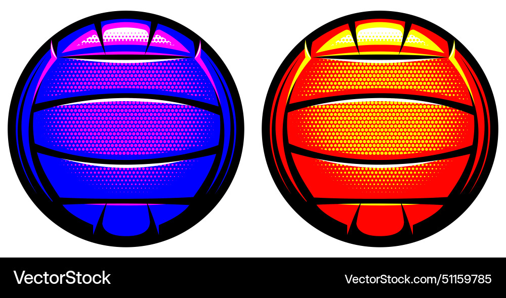 A set of volleyballs different colors Royalty Free Vector