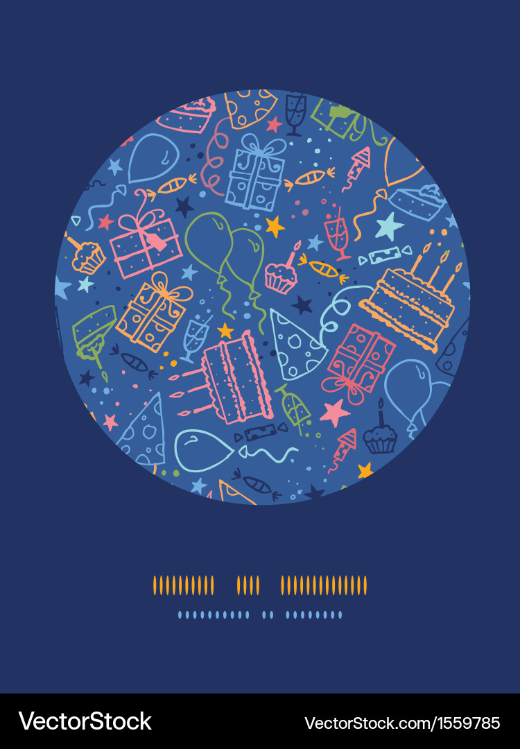 Birthday circle decor pattern background Vector Image