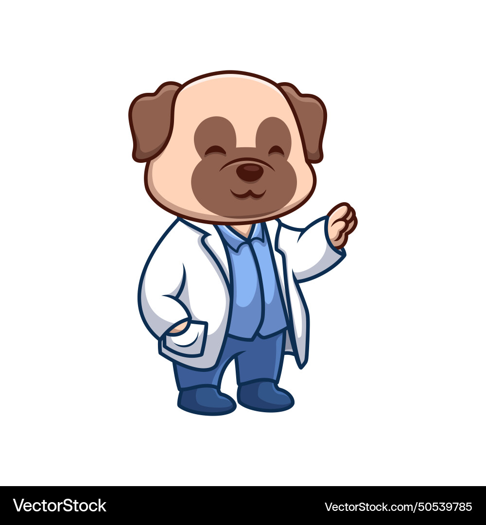 Doctor pub dog cartoon Royalty Free Vector Image