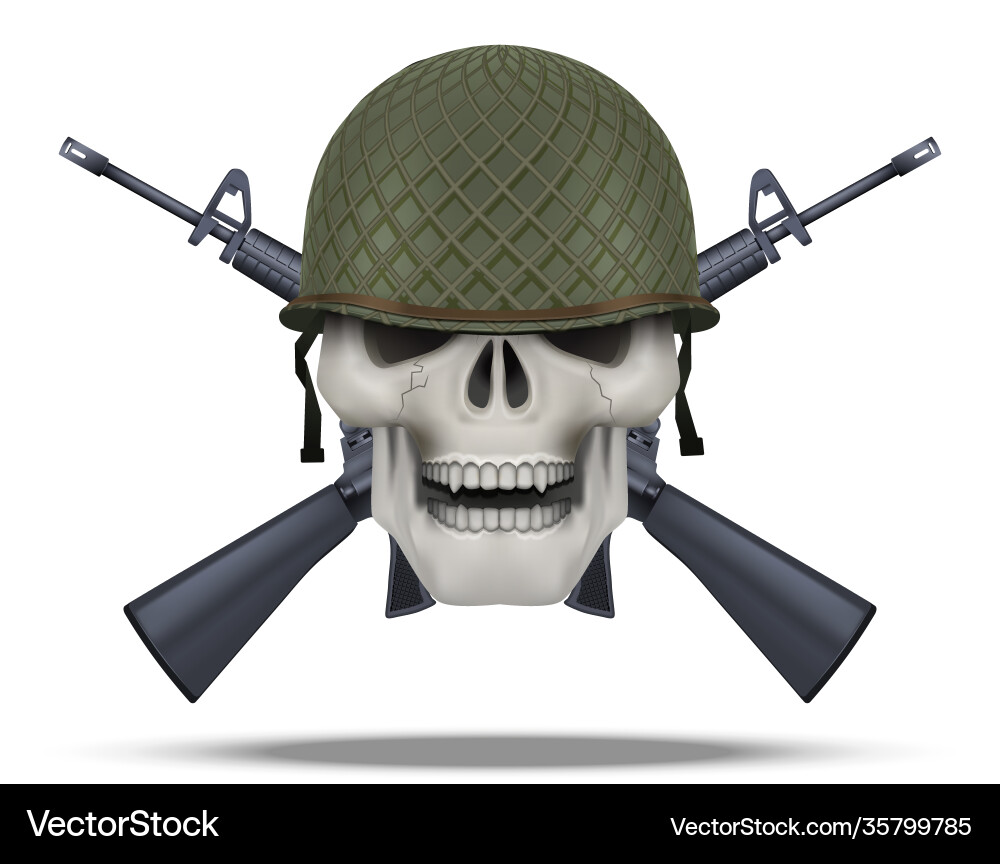 Military Skull with Rifles Royalty Free Vector Image