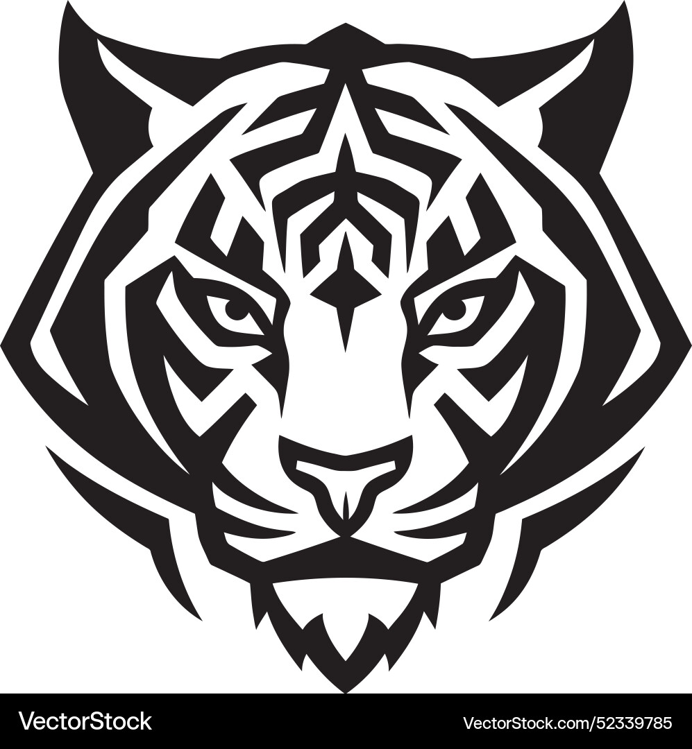 Minimalist tiger artbold stylized Royalty Free Vector Image